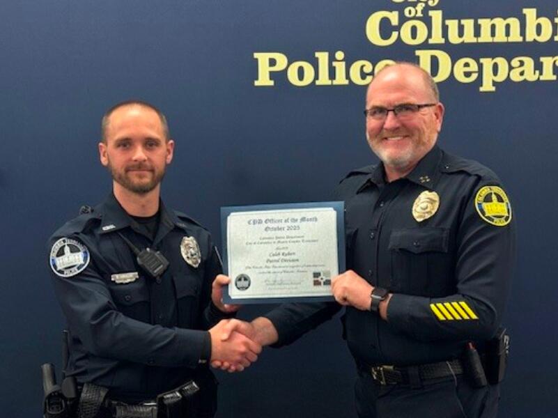 Columbia Police Department Names Officer of the Month for October 2025 ...