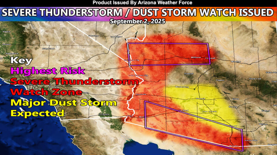 Severe Thunderstorms Expected for Western and Southern Arizona; Major ...