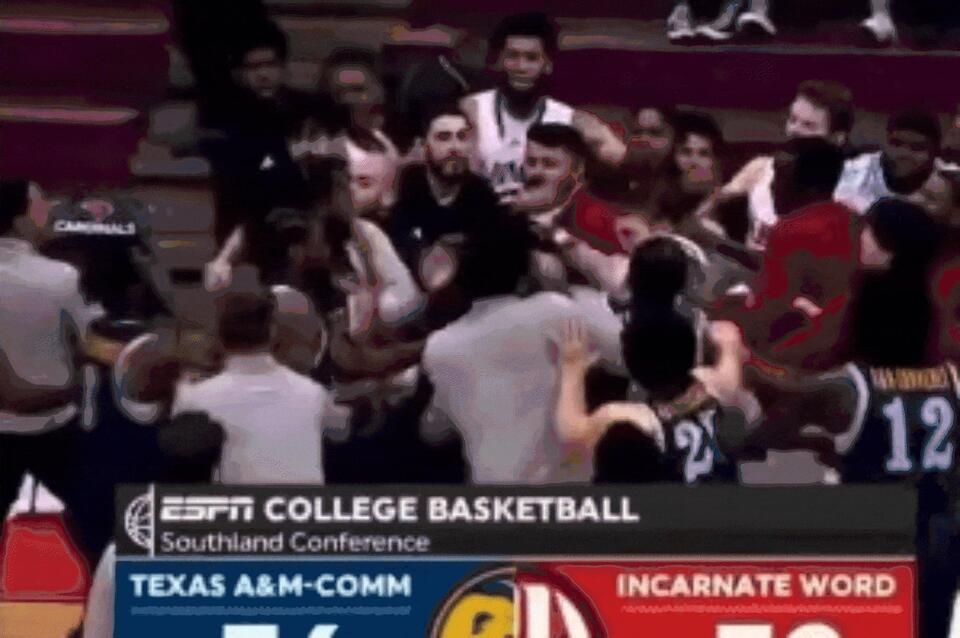 Wild brawl breaks out in Texas A&M Comm-Incarnate Word handshake lines ...