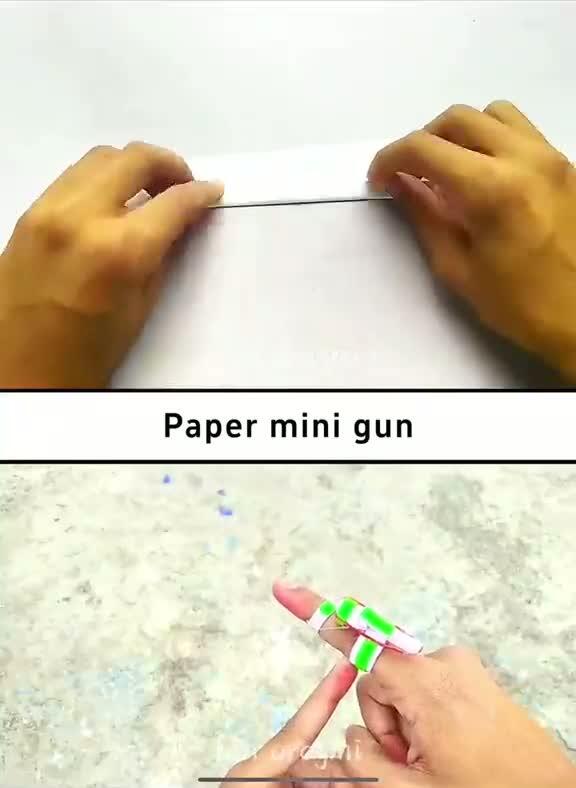 Paper mini gun origami tutorial. gun minigun origami papercraft crafts ...