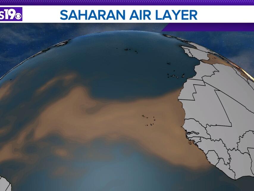 Saharan Air Layer causes East Coast heatwave and colorful sunsets