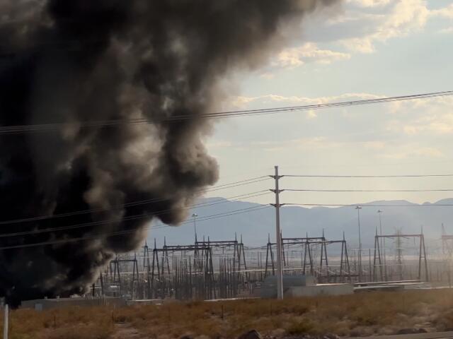 Large transformer fire burns near Boulder City, no injuries reported