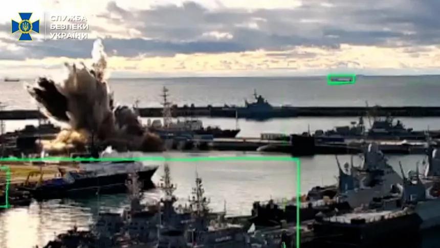 Satellite images show damage to Russian naval base after Ukraine says ...