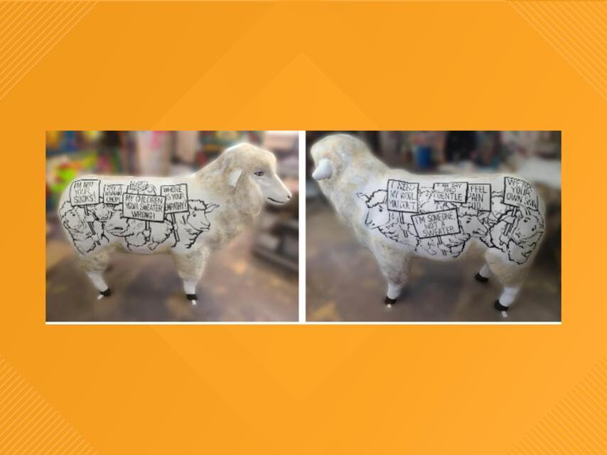 PETA's 'E(n)d Shearin' sheep statue to be unveiled at City Hall Annex