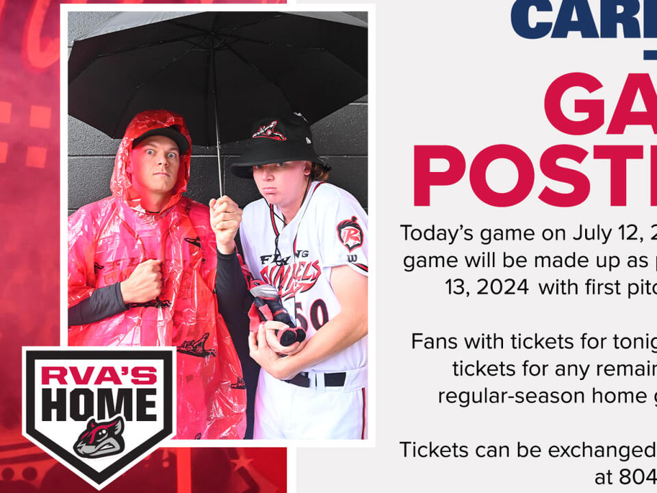 Flying Squirrels, Senators rained out on Friday