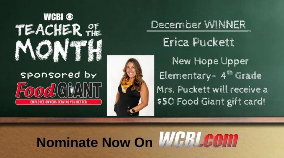 WCBI announces December’s Teacher of the Month - NewsBreak