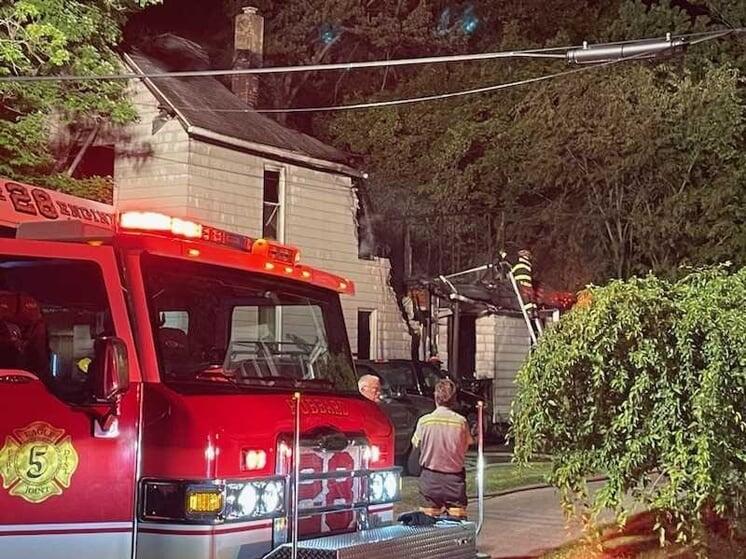 Three fire departments battle house fire in Hubbard