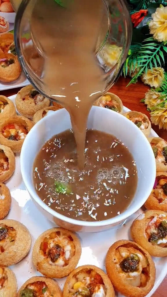 Ready to fry pani puri by pak.pallets with instant masala. Super crispy ...