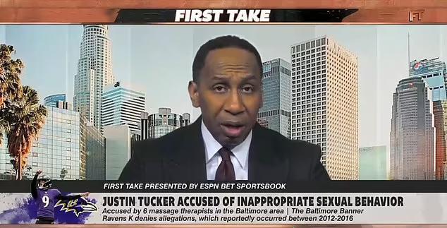Stephen A Smith floats theory about Justin Tucker massage misconduct ...