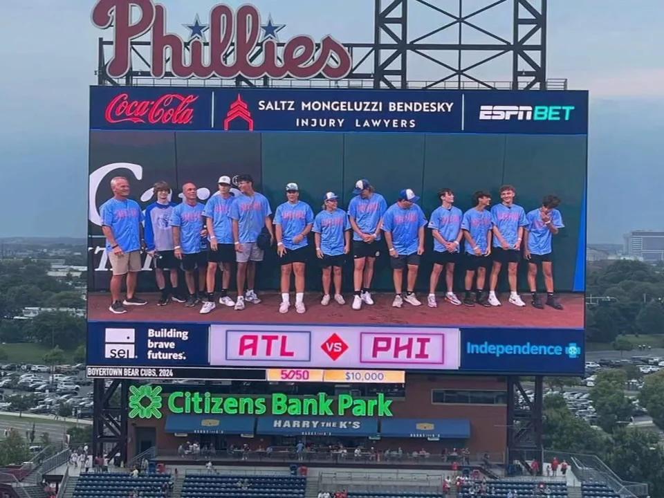 Local baseball team honored at Citizens Bank Park