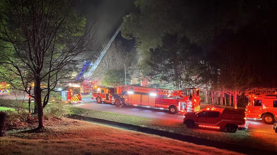 Firefighters battle Cary house fire - NewsBreak