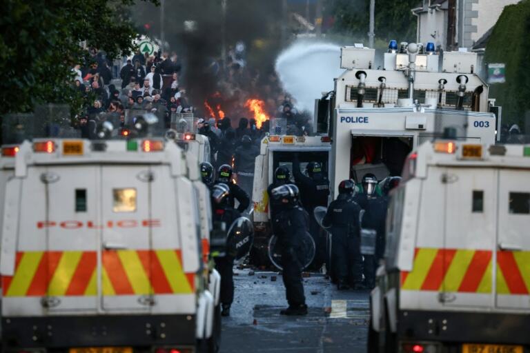Northern Irish police use water cannon on second night of protests ...