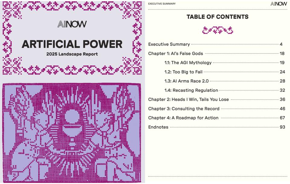 AI Now Institute Releases “Artificial Power: 2025 Landscape Report ...