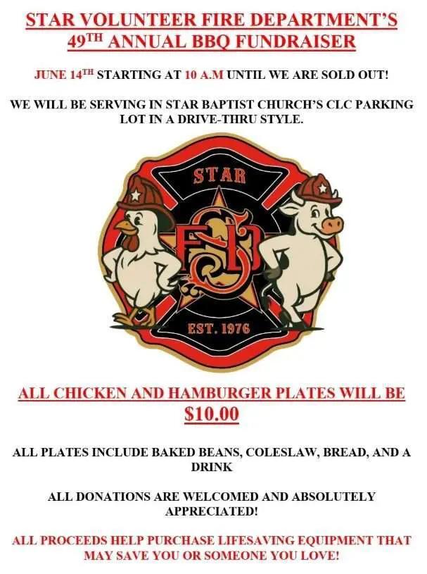 Star Volunteer Fire Department Hosts 49th Annual BBQ Fundraiser This ...