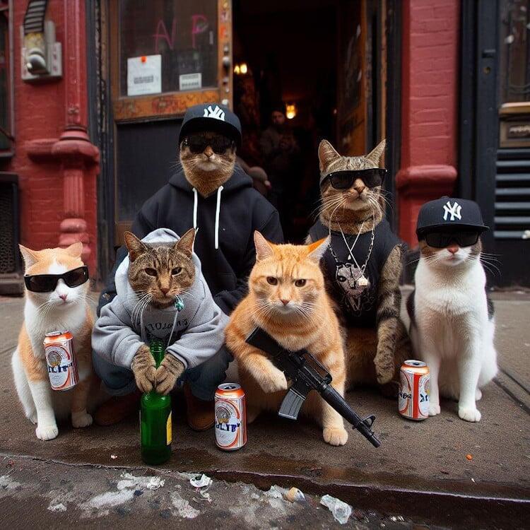 Cats Who Joined Tough Street Gangs Show Off Their Bling in These Funny ...