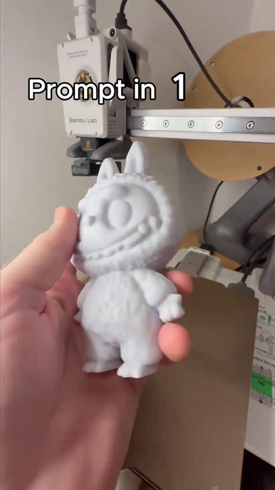 '3D Printed Labubu designed by AI in 1 minute of work with no design ...