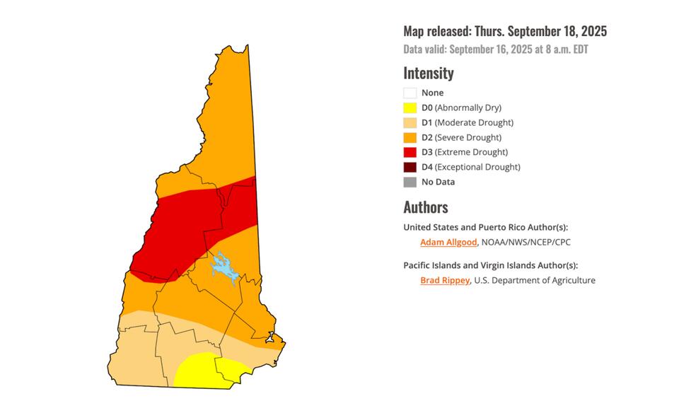 Nearly one quarter of New Hampshire now facing ‘extreme drought ...