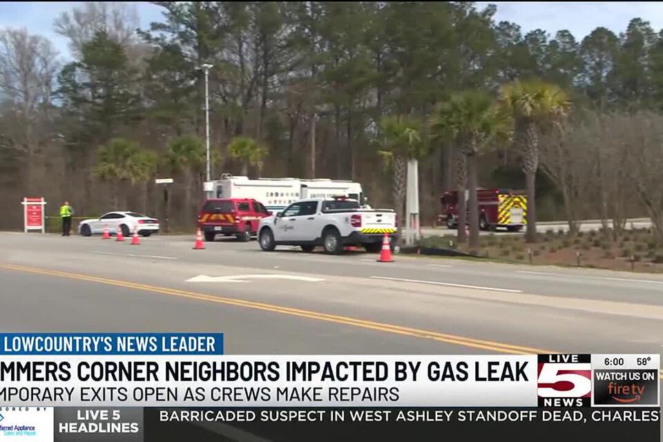 VIDEO: Summerville neighborhood gas line hit, roads now open - NewsBreak