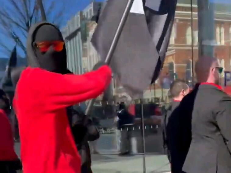 Neo-Nazi group called the Blood Tribe parade down the streets of ...
