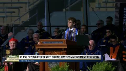 Notre Dame Valedictorian recalls Ice Chapel in 2026 Commencement Speech ...