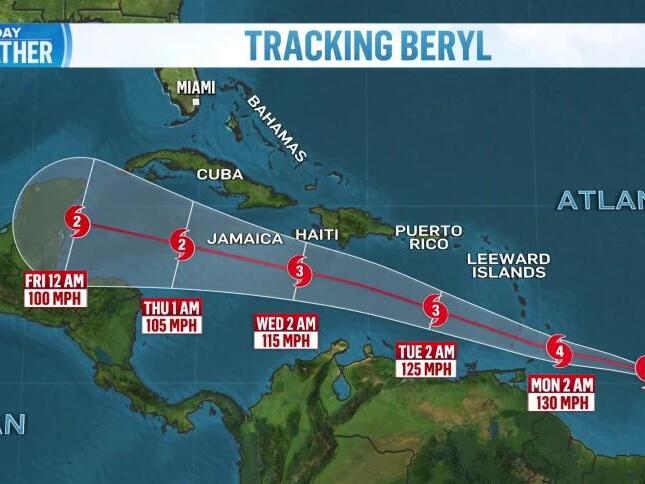 Beryl becomes 'extremely dangerous' Category 4 hurricane expected to bring life-threatening ...