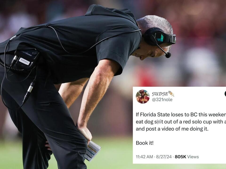 Fan flees social media, gets called out on ESPN after saying he’d ‘eat dog s–t’ if Florida State ...