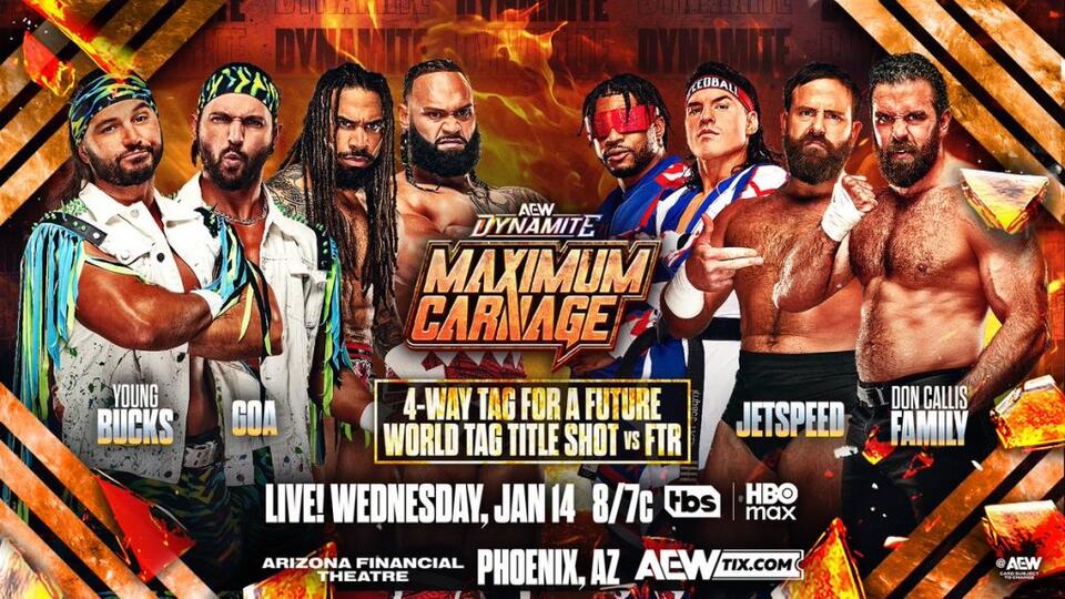 Four-way tag match for future title shot set for AEW Dynamite Maximum ...