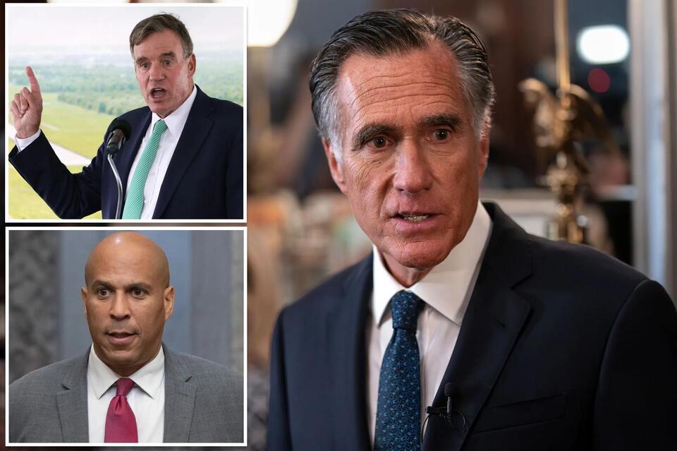 Mitt Romney asks Dem Sens. Cory Booker, Mark Warner to primary Biden ...