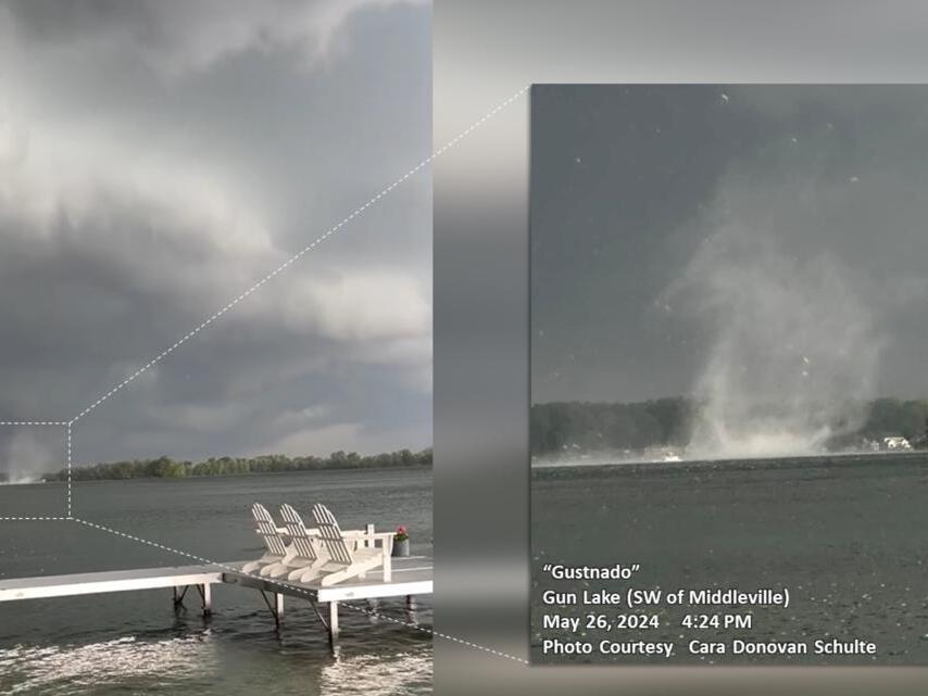 National Weather Service explains 'gustnado' on Gun Lake Sunday