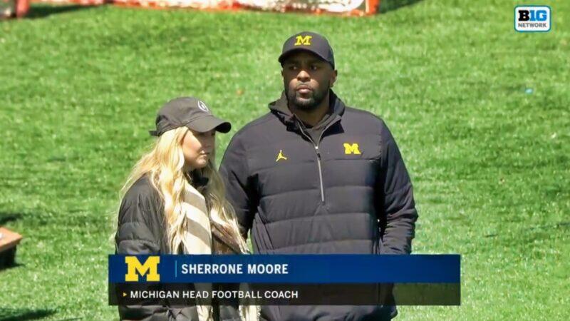 Incriminating Live TV Footage Resurfaces Of Sherrone Moore Chilling On ...