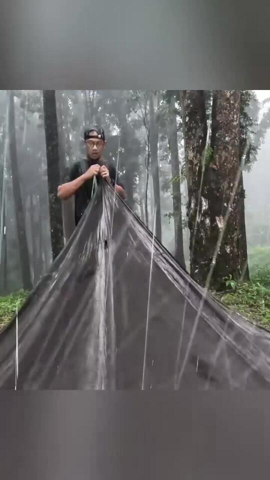 Solo camping Struggle to set up a tent Heavy Rain Behind the scene Part ...