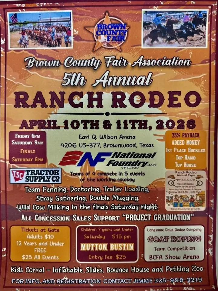 5th Annual Brown County Fair Association Ranch Rodeo April 10-11 ...
