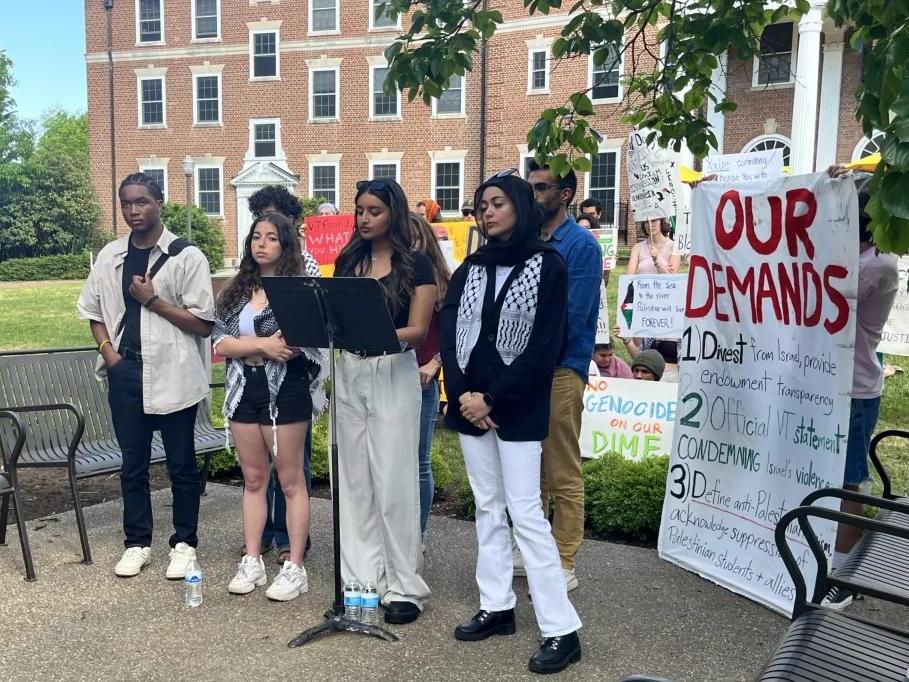 Pro-Palestinian protesters at Virginia Tech challenge university’s ...