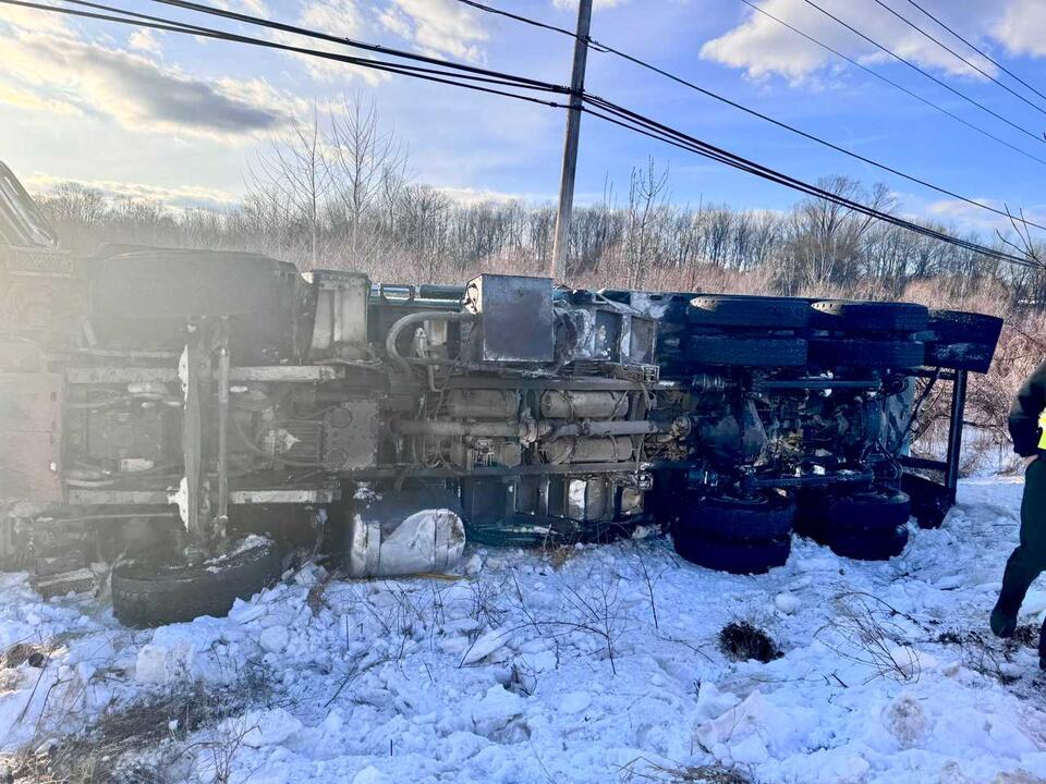 Garbage Truck Meant To Clean Maryland Streets Ends Up Overturned In Icy ...
