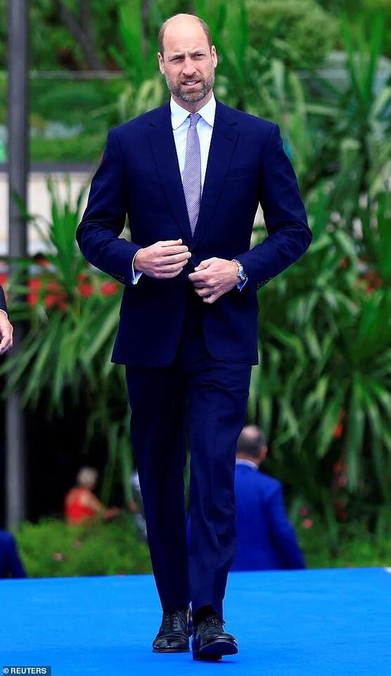 Prince William beams as he joins Prince Albert of Monaco at forum to ...