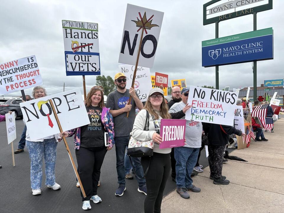 No Kings here: Rice Lake protesters join millions across nation in anti ...