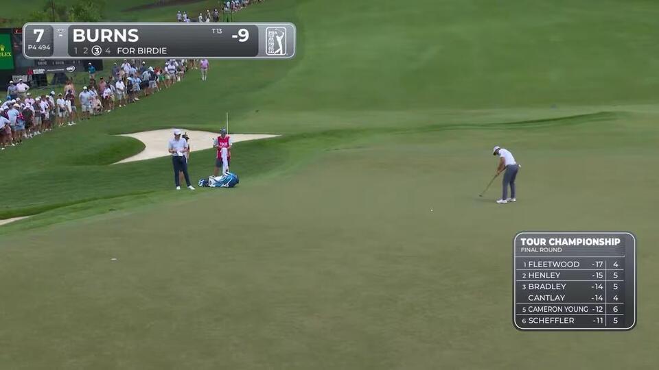 Sam Burns sinks a 37-foot birdie putt on No. 7 at TOUR Championship ...