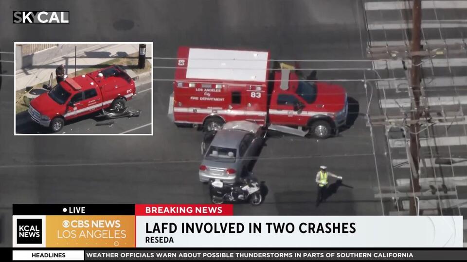 LAFD Ambulance Crashes While Carrying Crash Patient, Crash Investigator ...