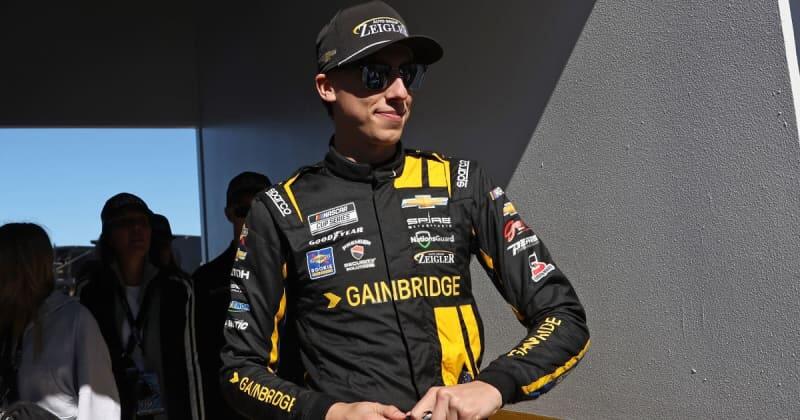 Carson Hocevar reacts to viral Chili’s fire suit worn by Justin Haley ...