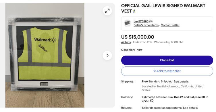 A Walmart Vest Signed By Viral Former Employee Gail Lewis Is Up For ...