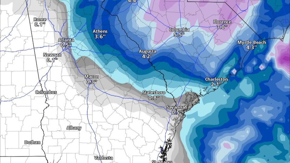 Statewide winter storm likely for South Carolina Saturday as powerful ...
