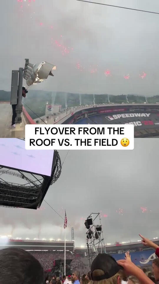 We filmed the flyover from the ROOF and FIELD of Bristol Motor Speedway ...