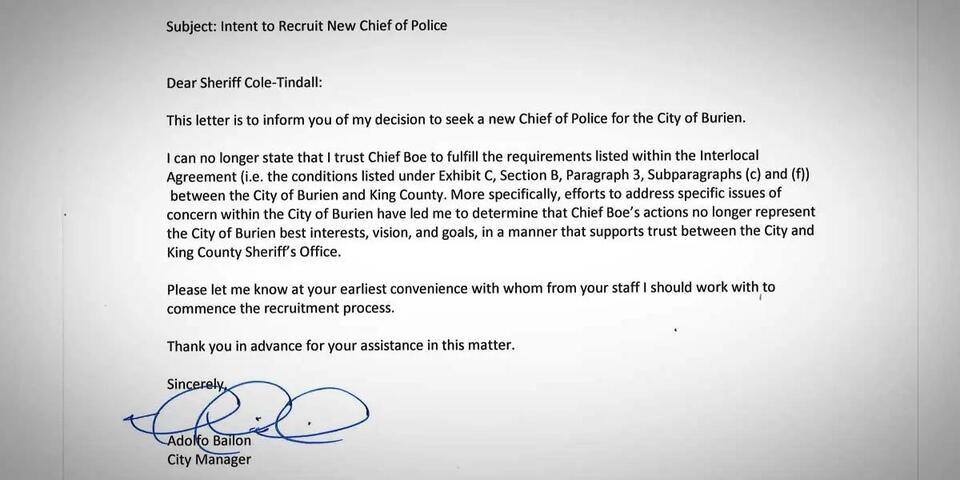 UPDATE: ‘I can no longer state that I trust Chief Boe’ – Burien City ...