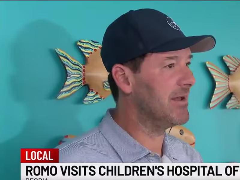 Children at OSF receive visit from former NFL quarterback Tony Romo