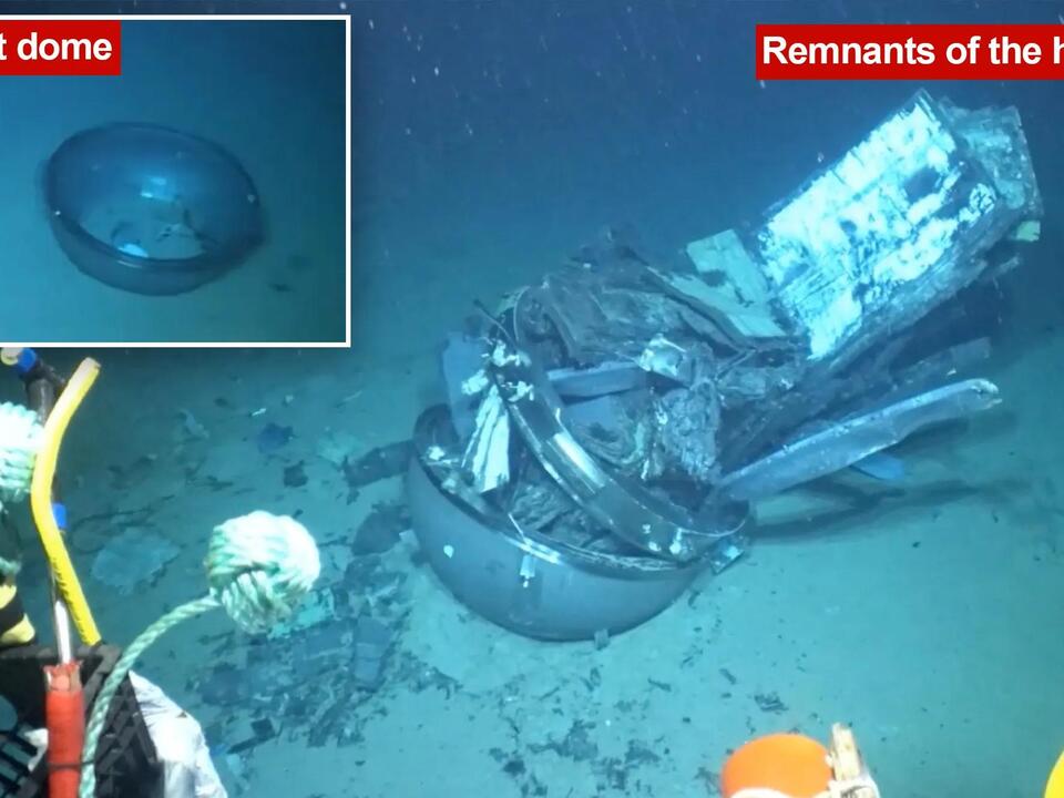 New footage of Titan submersible wreck released as public hearing resumes