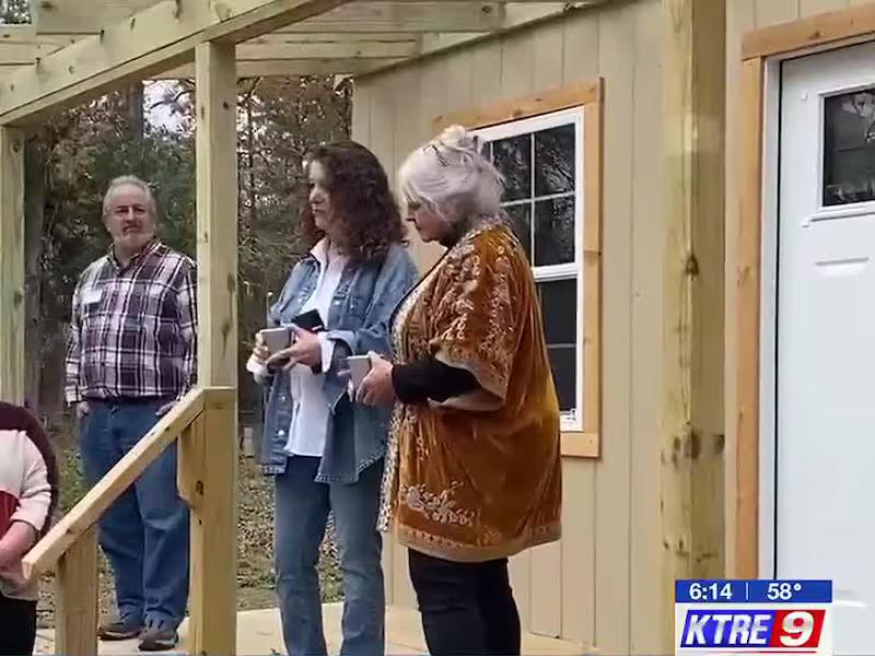SFA construction students build tiny homes for non-profit shelter