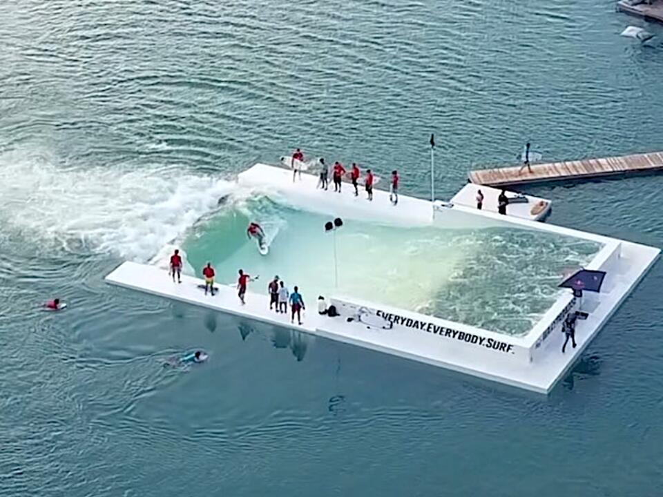 Watch: Floating Wave Pool Roars to Life in Italy
