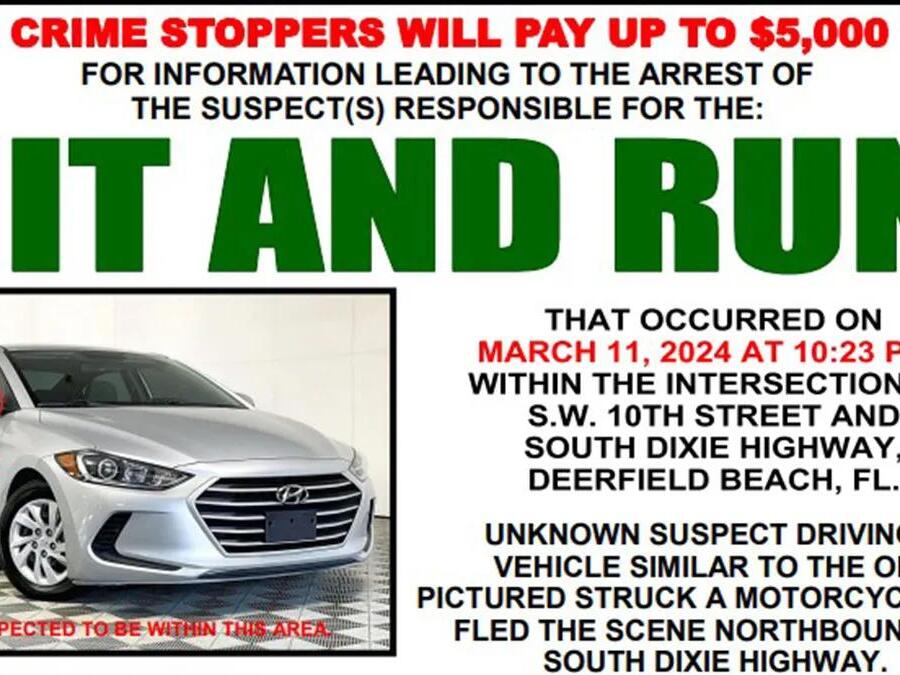 Bso Searching For Driver In Deerfield Beach Hit And Run That Left