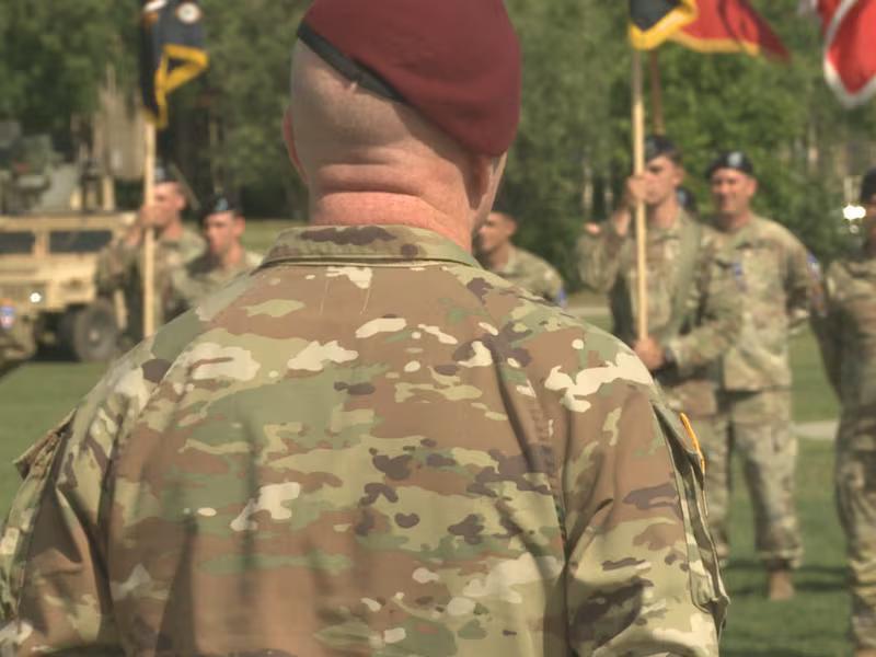 Maj. Gen. Brian Eifler bids farewell during JBER change of command ceremony