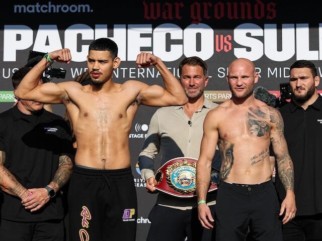 Diego Pacheco and Maciej Sulecki make weight for super middleweight bout